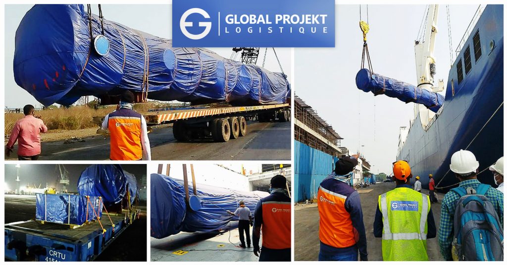 Global Projekt Logistique Handling Under-deck Loading of 24m long cargo ...