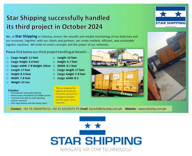 Star Shipping Pakistan Handled It’s Third Project in October - Cross Ocean